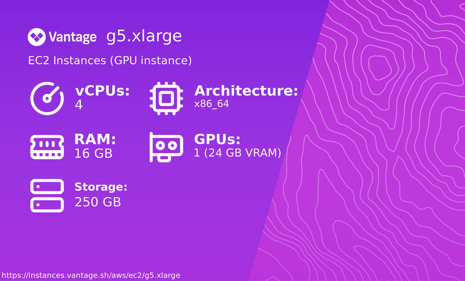 g5.xlarge pricing and specs - Vantage
