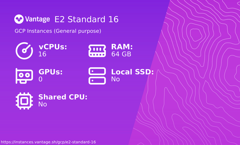 e2-standard-16 pricing and specs - Vantage